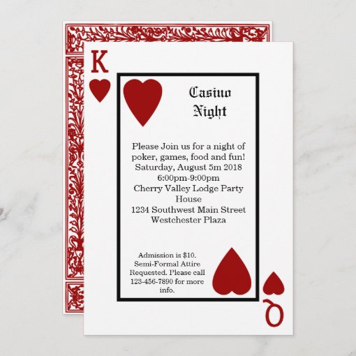 Playing Card King/Queen Personalized Invitations | Zazzle