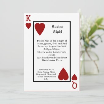 Playing Card King/Queen Personalized Invitations | Zazzle