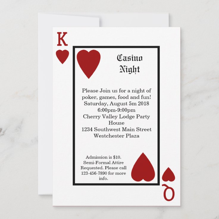Playing Card King/Queen Personalized Invitations | Zazzle
