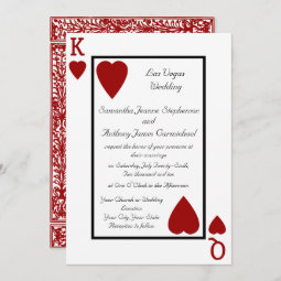 Playing Card King/Queen Wedding Invitations | Zazzle