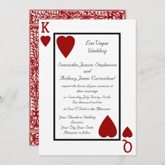 Playing Card King/Queen Wedding Invitations | Zazzle