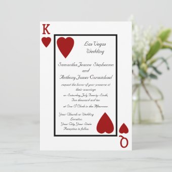 Playing Card King/Queen Wedding Invitations | Zazzle