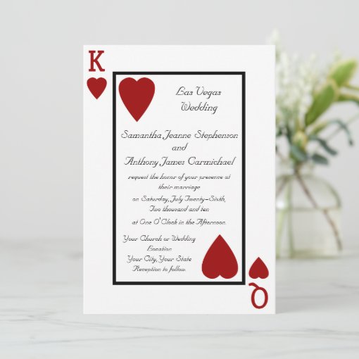 Playing Card King/Queen Wedding Invitations | Zazzle