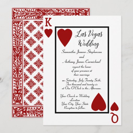 Playing Card King/Queen Wedding Invitations | Zazzle