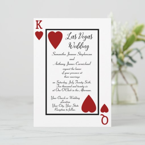 Playing Card King/Queen Wedding Invitations | Zazzle
