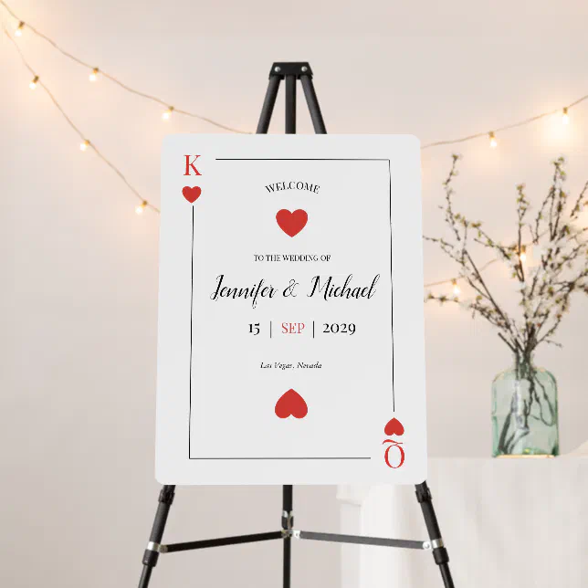 Playing Card Las Vegas Wedding Welcome Sign | Zazzle