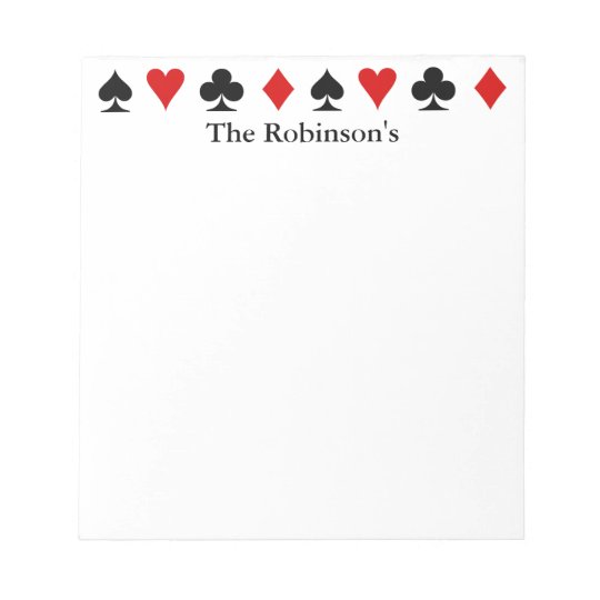 Playing Card Score Pad ~ Personalized | Zazzle.com
