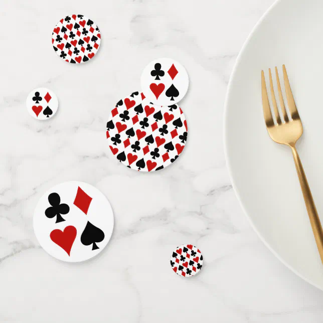 Playing Card Suits Design Table Confetti | Zazzle