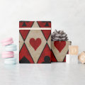Playing Card Suits on Red and Tan Wrapping Paper | Zazzle