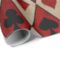Playing Card Suits on Red and Tan Wrapping Paper | Zazzle