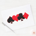 Playing Card Suits Oval Sticker | Zazzle