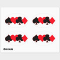 Playing Card Suits Oval Sticker | Zazzle