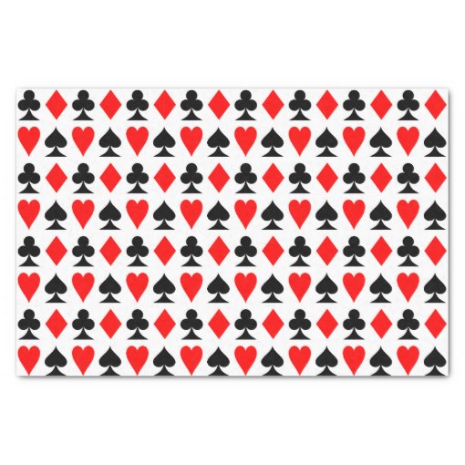 Playing Card Suits Pattern Tissue Paper | Zazzle