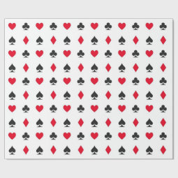 Playing Card Suits Pattern Wrapping Paper | Zazzle