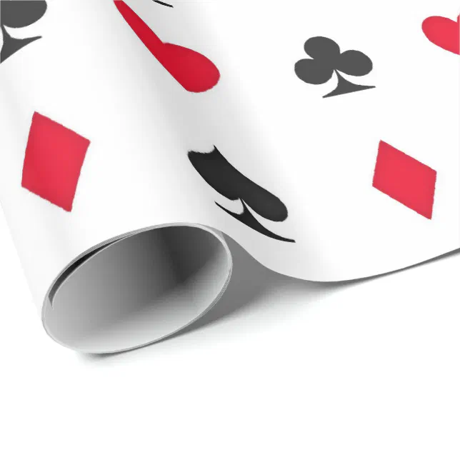 Playing Card Suits Pattern Wrapping Paper | Zazzle