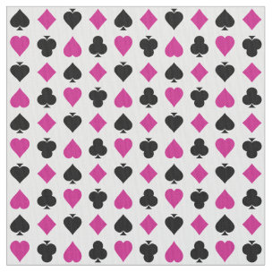 Playing Card Suits on Black and Tan Fabric | Zazzle