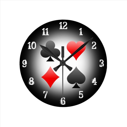 Playing Card Suits: Wall Clock | Zazzle.com