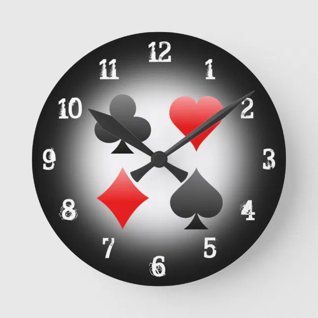 Playing Card Suits: Wall Clock | Zazzle