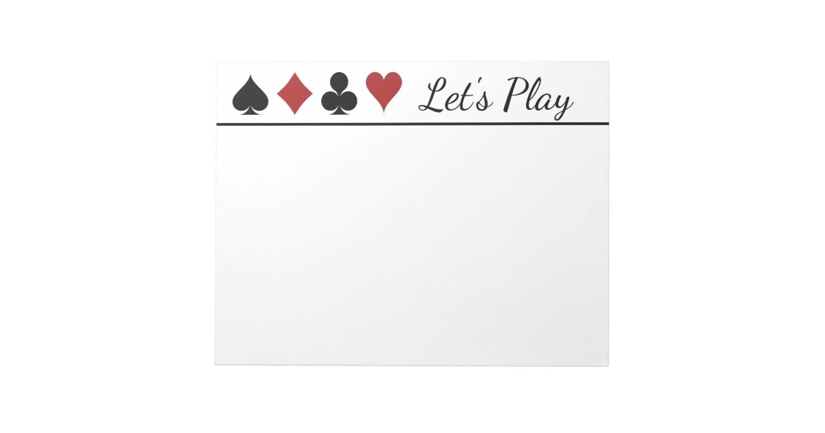 Playing Card Symbols Score Pad | Zazzle