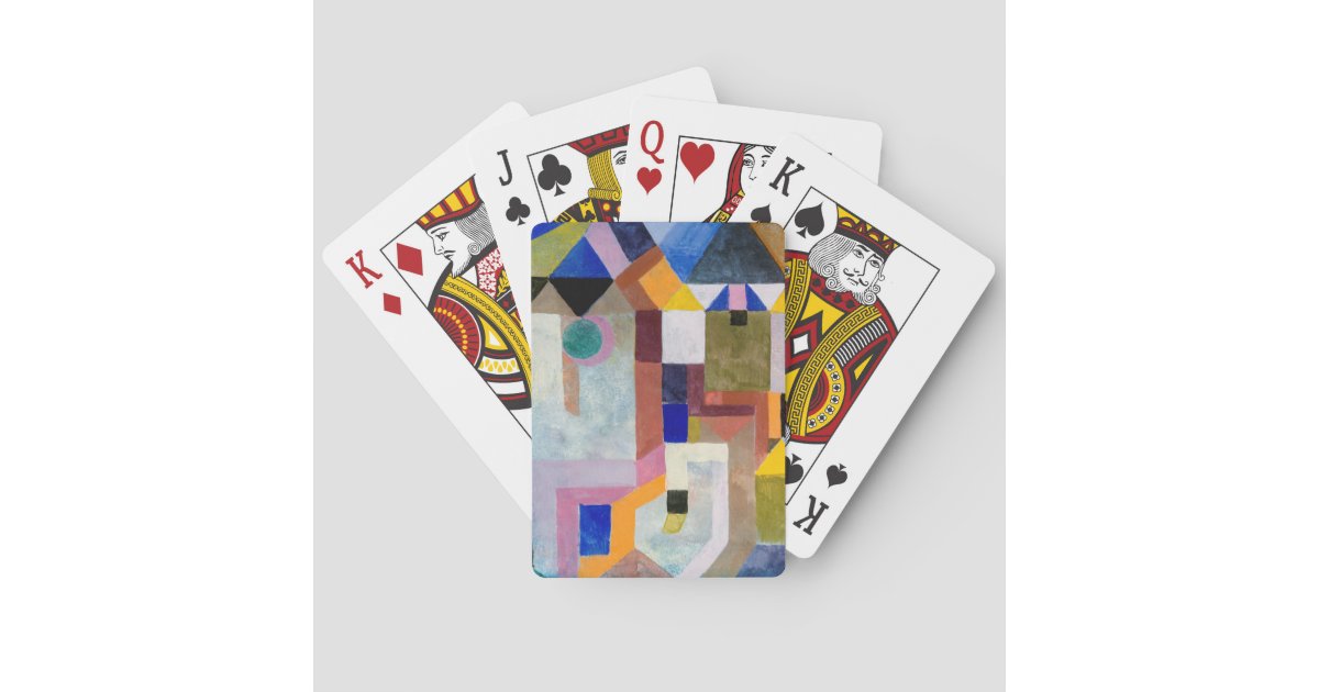 PLAYING CARDS -Colorful Architecture-Paul Klee Art | Zazzle