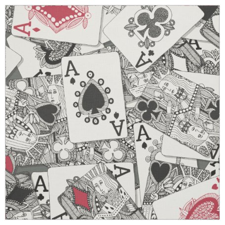 Deck Of Scattered Playing Cards, Fabric | Zazzle