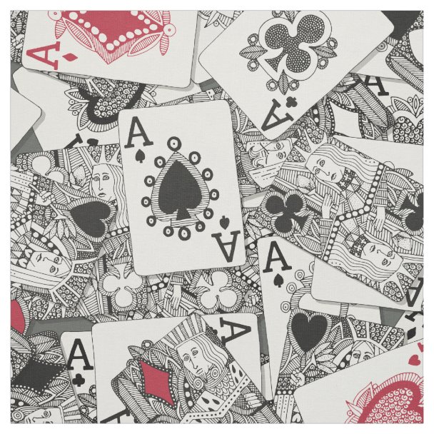 Playing Cards Harlequin Fabric | Zazzle