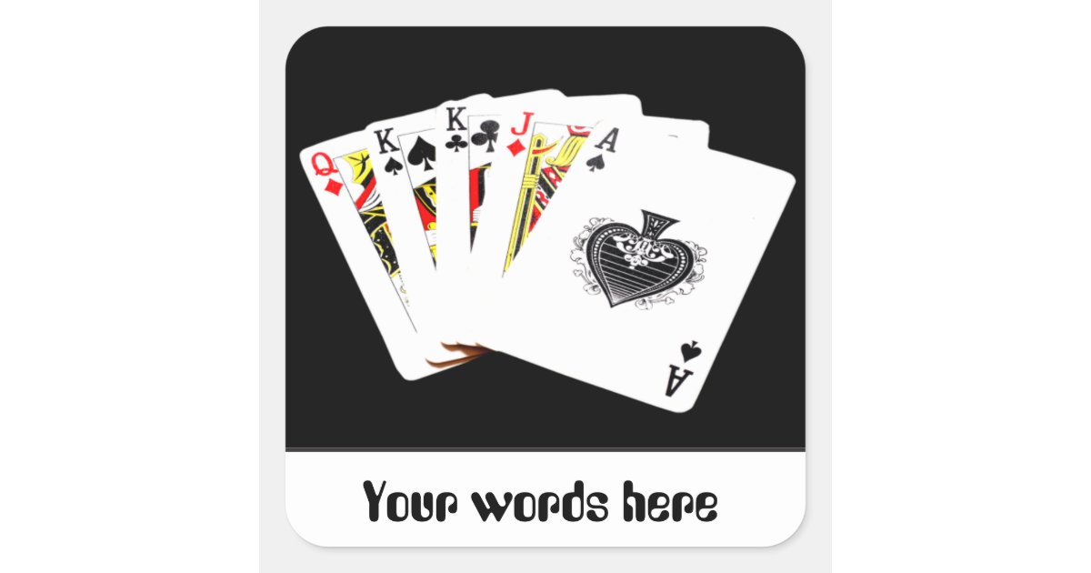 Playing cards gambling customizable sticker | Zazzle