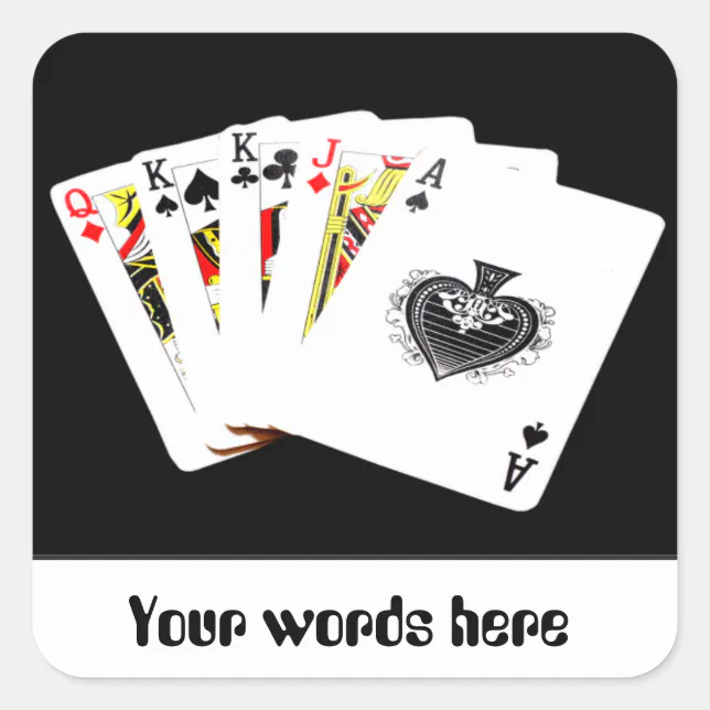 Playing cards gambling customizable sticker | Zazzle