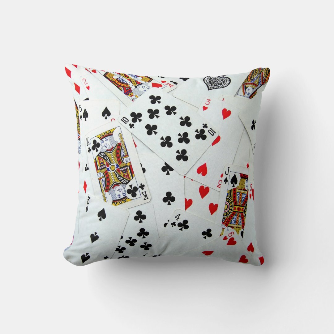 Playing Cards Games Room Poker Night Cushions | Zazzle