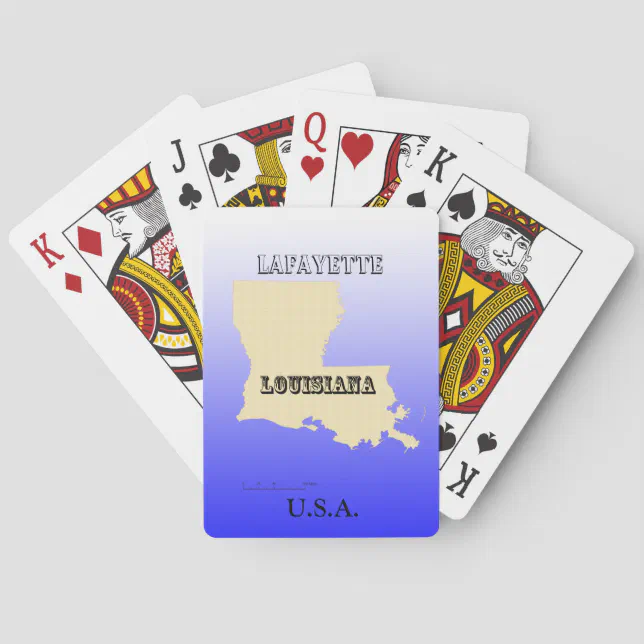 Playing Cards - Louisiana State Map with City | Zazzle