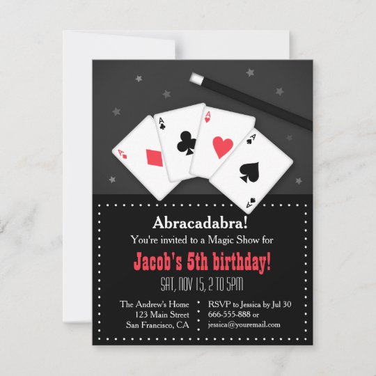 Playing Cards Magic Party Invitations | Zazzle.com