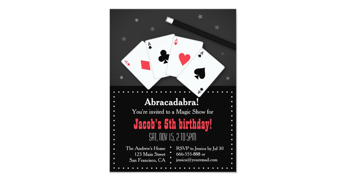 Playing Cards Magic Party Invitations | Zazzle.com