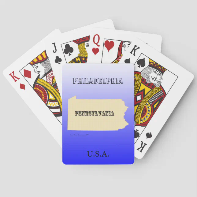 Playing Cards - Pennsylvania State Map with City | Zazzle