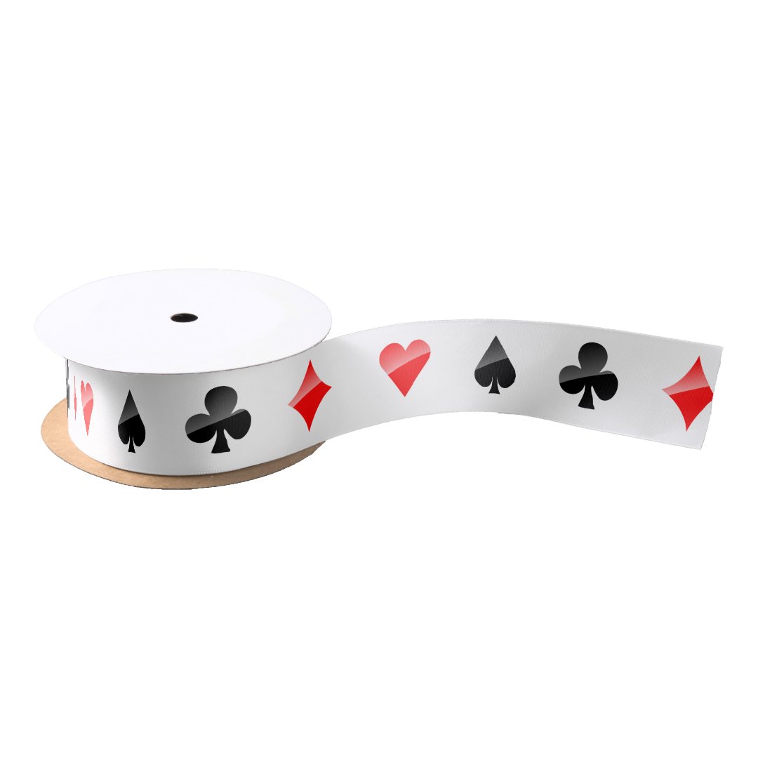 Playing Cards Suits Satin Ribbon | Zazzle
