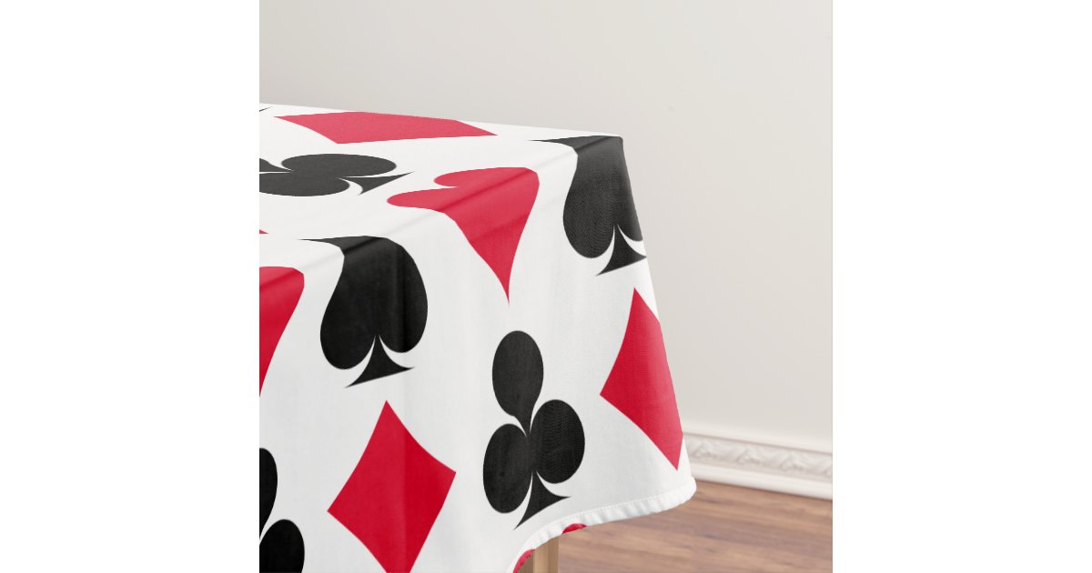 Playing cards symbols pattern tablecloth | Zazzle