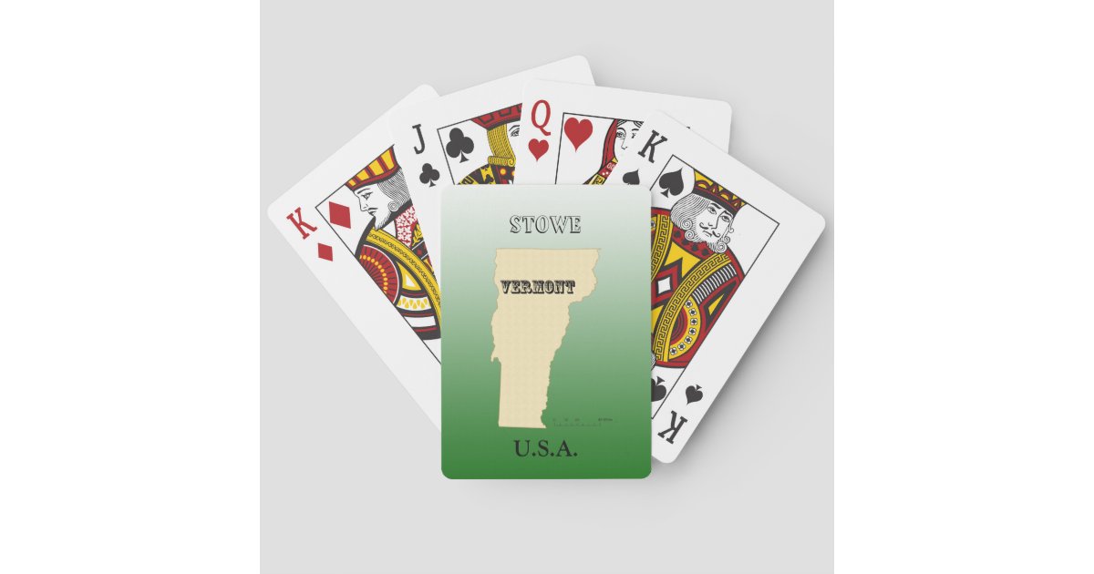 Playing Cards - Vermont State Map with City | Zazzle