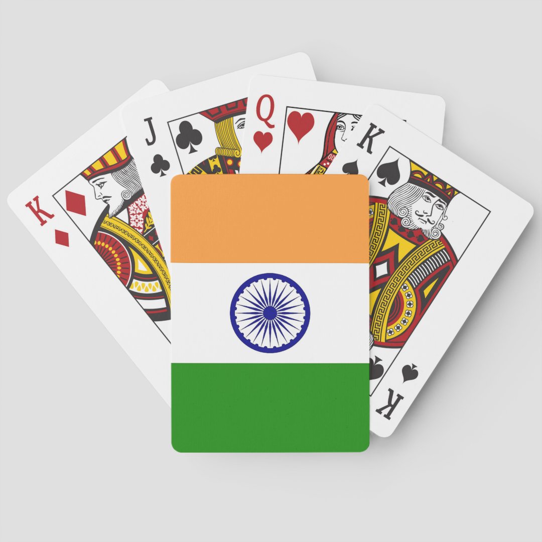 Playing Cards with Flag of India | Zazzle