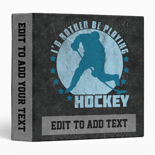 Playing Ice Hockey Customizable Vinyl Binder | Zazzle