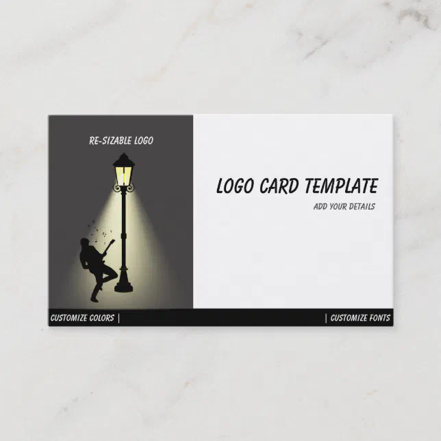 Playing Music Guitar Musicians Logo Business Card | Zazzle