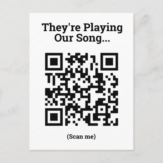 Playing Our Song - QR Code Design Postcard | Zazzle