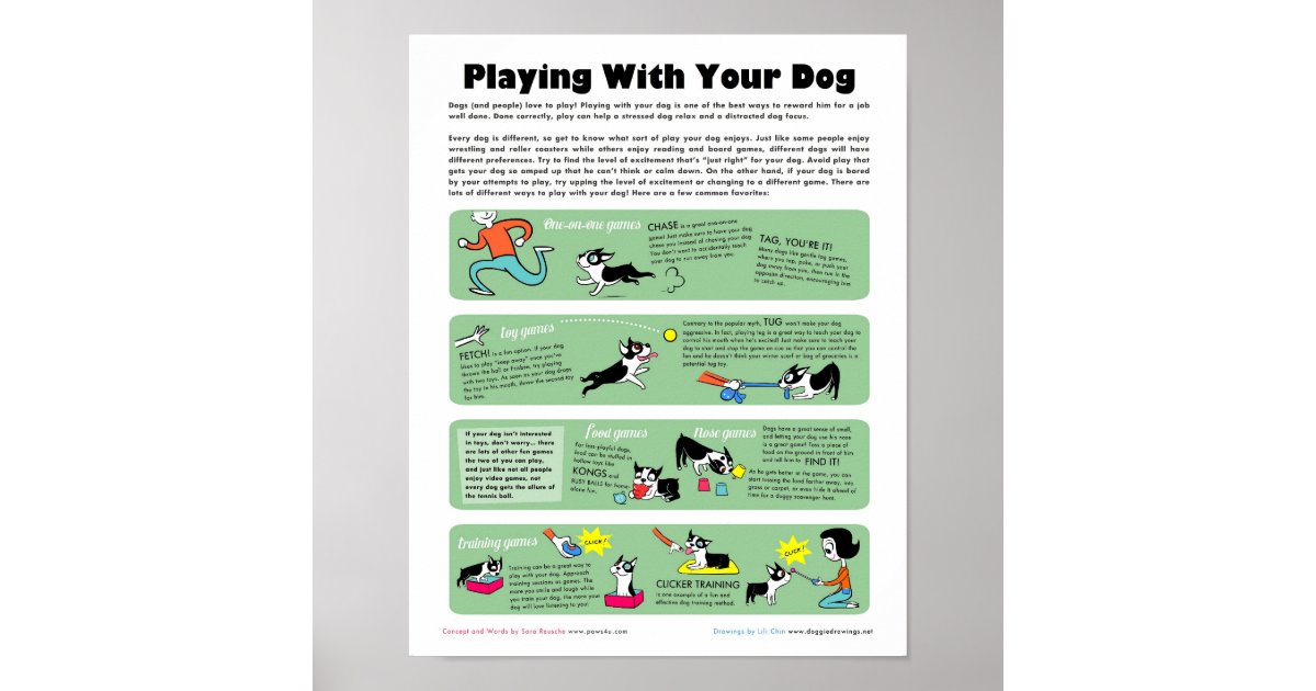 Playing With Your Dog Poster | Zazzle