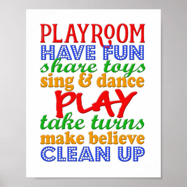 Playroom Poster | Zazzle