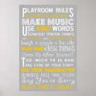 Playroom Rules Subway Art Poster | Zazzle.com