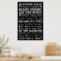 Playroom Rules Subway Art Poster | Zazzle