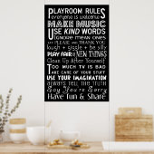 Playroom Rules Subway Art Poster | Zazzle
