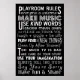 Playroom Rules Subway Art Poster | Zazzle