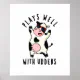 Plays Well With Udders Funny Cow Pun Poster | Zazzle