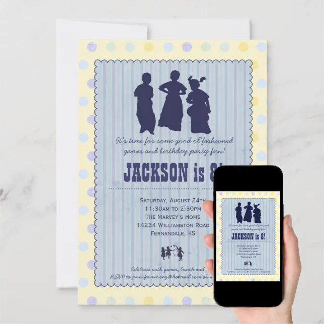 Playtime Fun Vintage Party Invitation -Potato Sack | Zazzle