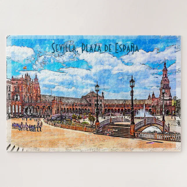 Plaza de España, Seville, Spain. Jigsaw Puzzle | Zazzle
