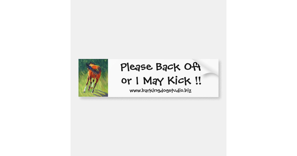 Please Back Off or I May Kick !!, Bumper Sticker | Zazzle